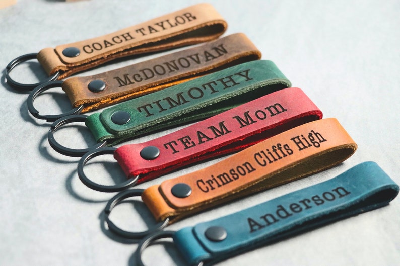 Football Personalized Keychain / Keyring / Bag Tag / Name Tag - Leather ...