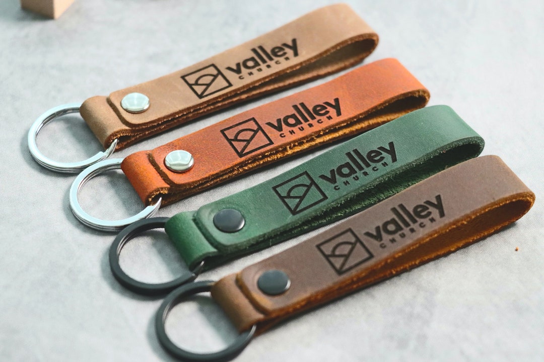 Corporate Gifts for Employees, Personalized Keychain, Leather Keychain ...