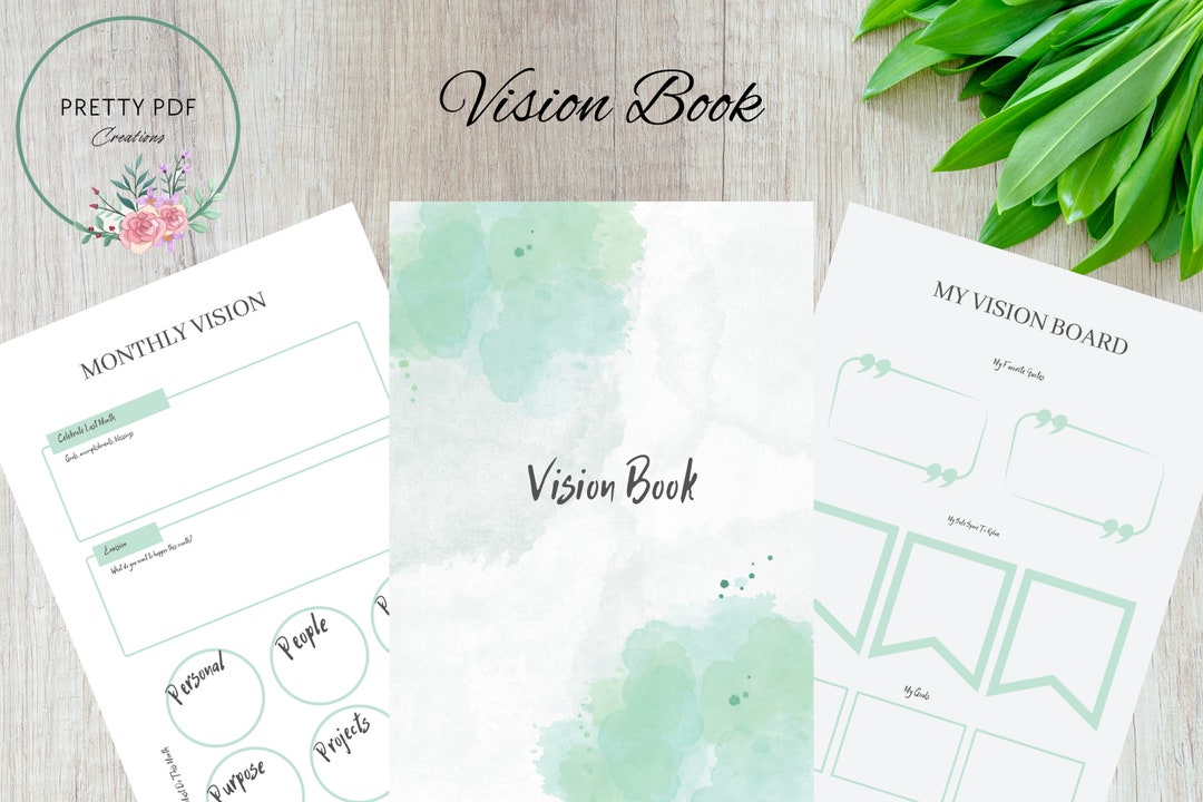 Vision Book , Vision Board Journal, Vision Board Journal, Printable ...