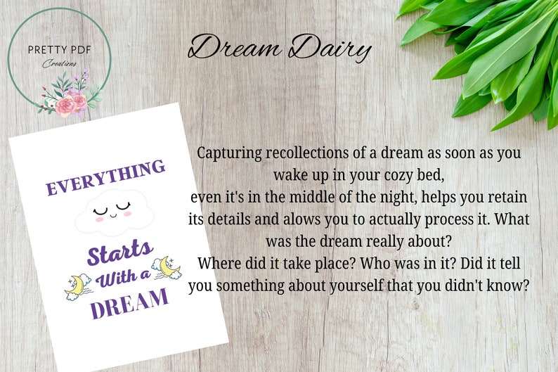 Dream Journal Printable, Guided Dream Tracking & Interpretation ...