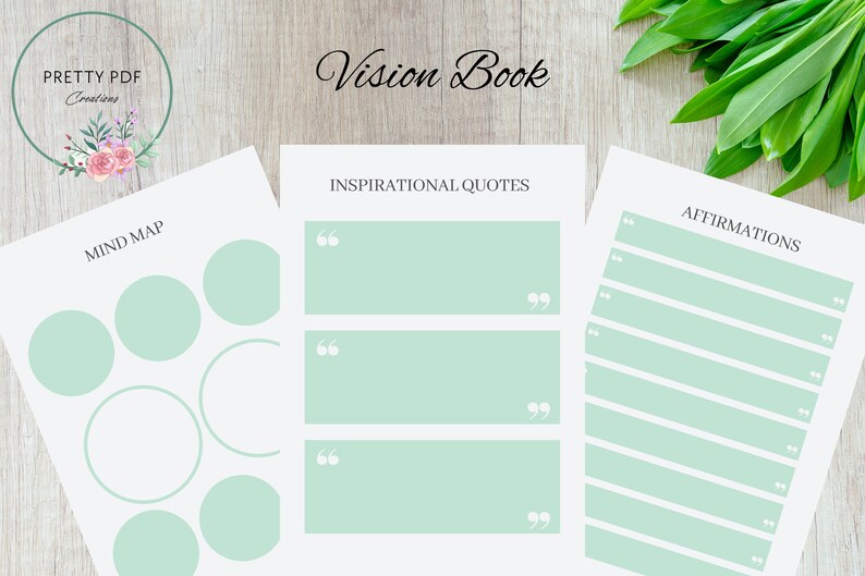 Vision Book , Vision Board Journal, Vision Board Journal, Printable ...