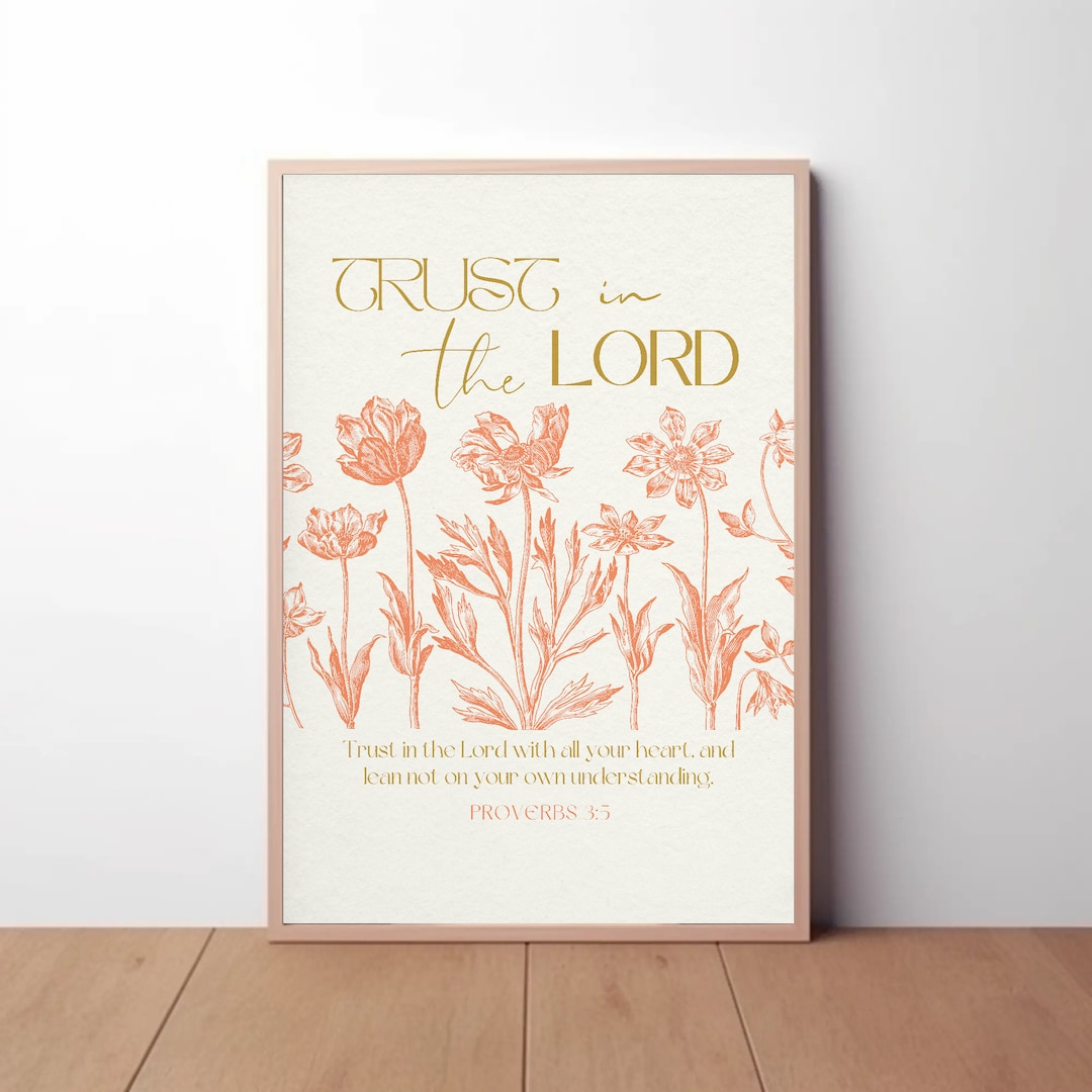 Trust the Lord, Bible Verse Wall Art, Scripture, Modern Christian Decor ...