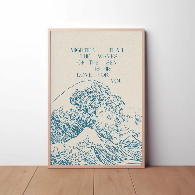 Mightier Than the Waves, Bible Verse Wall Art, Scripture, Bible Verse ...