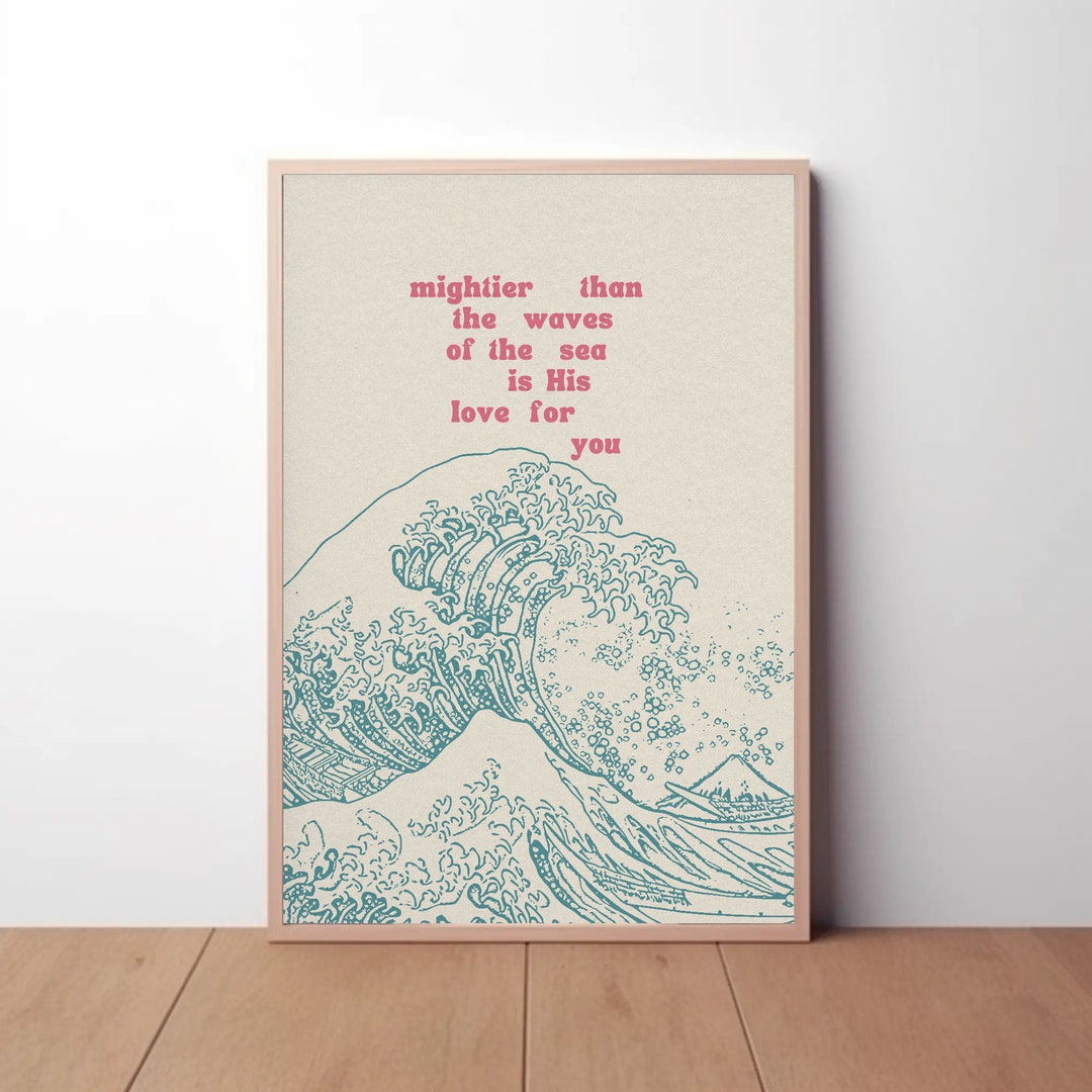 Mightier Than the Waves, Bible Verse Wall Art, Scripture, Bible Verse ...