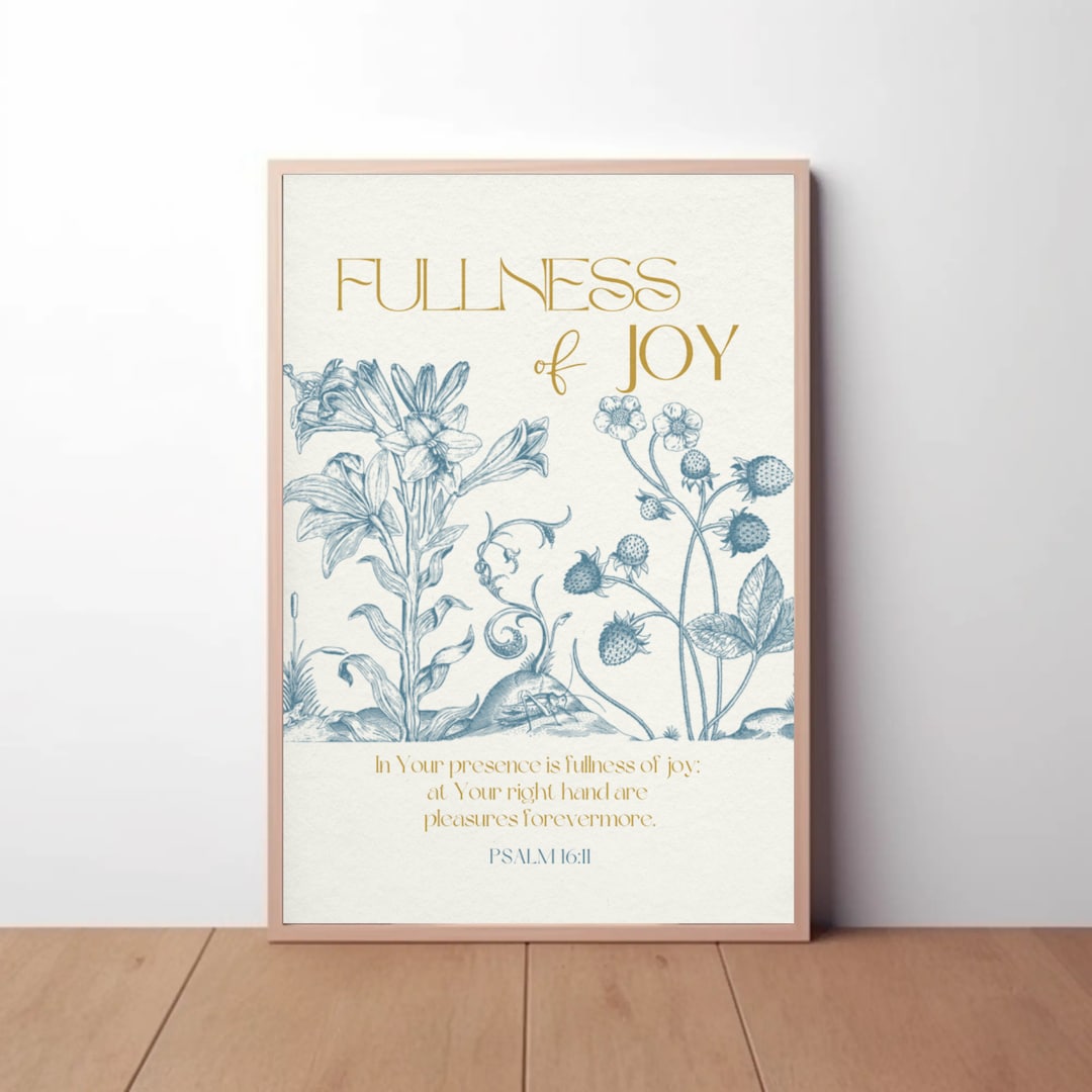Fullness of Joy, Bible Verse Wall Art, Scripture, Modern Christian Wall ...