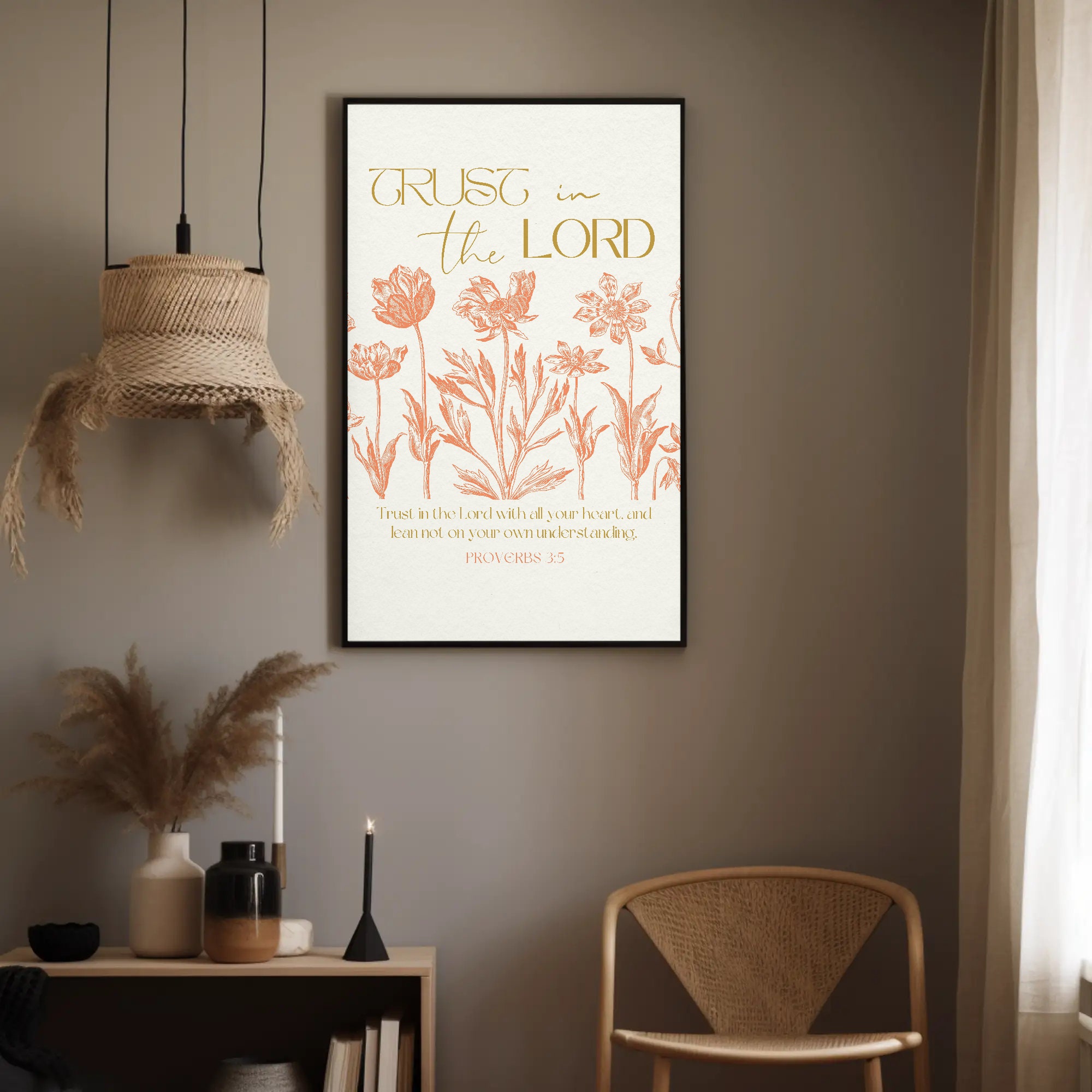 Trust the Lord, Bible Verse Wall Art, Scripture, Modern Christian Decor ...