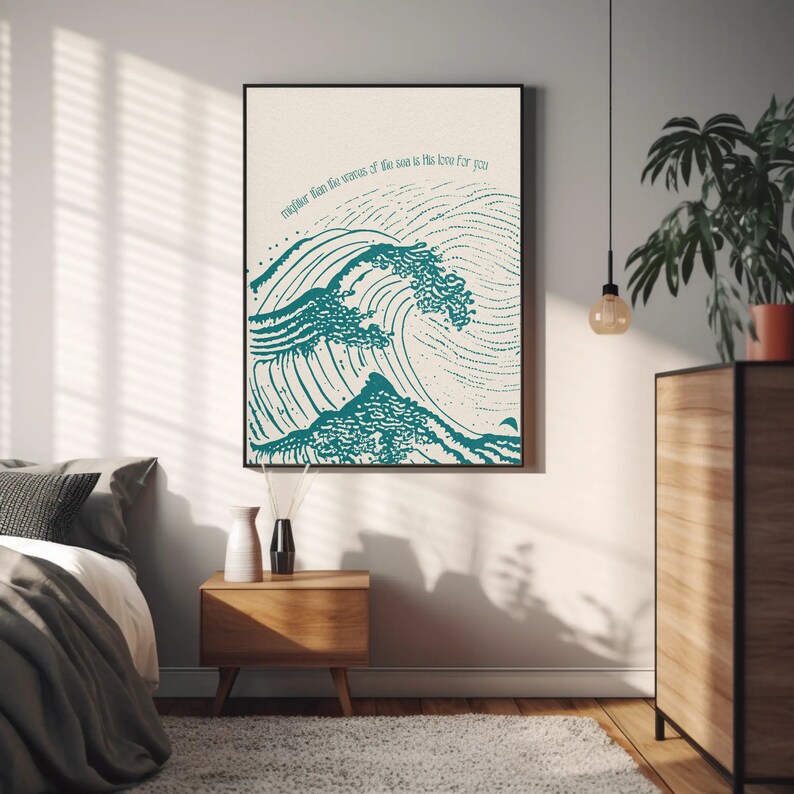 Mightier Than the Waves, Bible Verse Wall Art, Scripture, Bible Verse ...