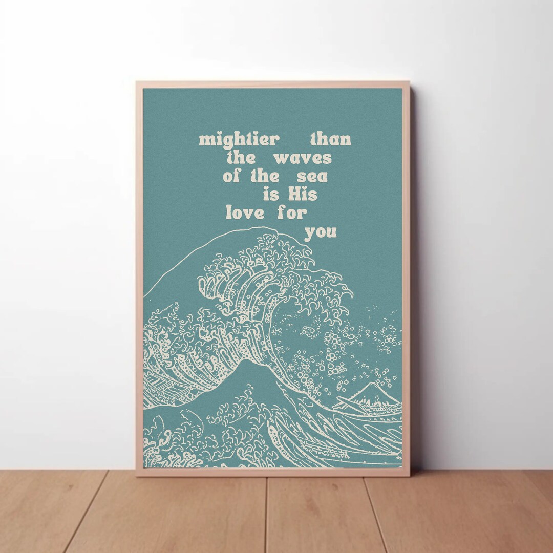 Mightier Than the Waves, Bible Verse Wall Art, Scripture, Bible Verse ...