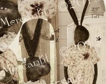 Rabbit Bunny Doll Pattern Primitive Instant Download Standing | Etsy