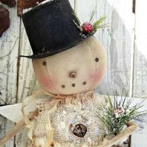 Primitive Snowman Doll Pattern INSTANT Download PDF Snow Girl - Etsy