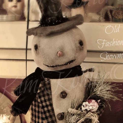 Primitive Snowman Doll Pattern INSTANT Download E E-pattern - Etsy
