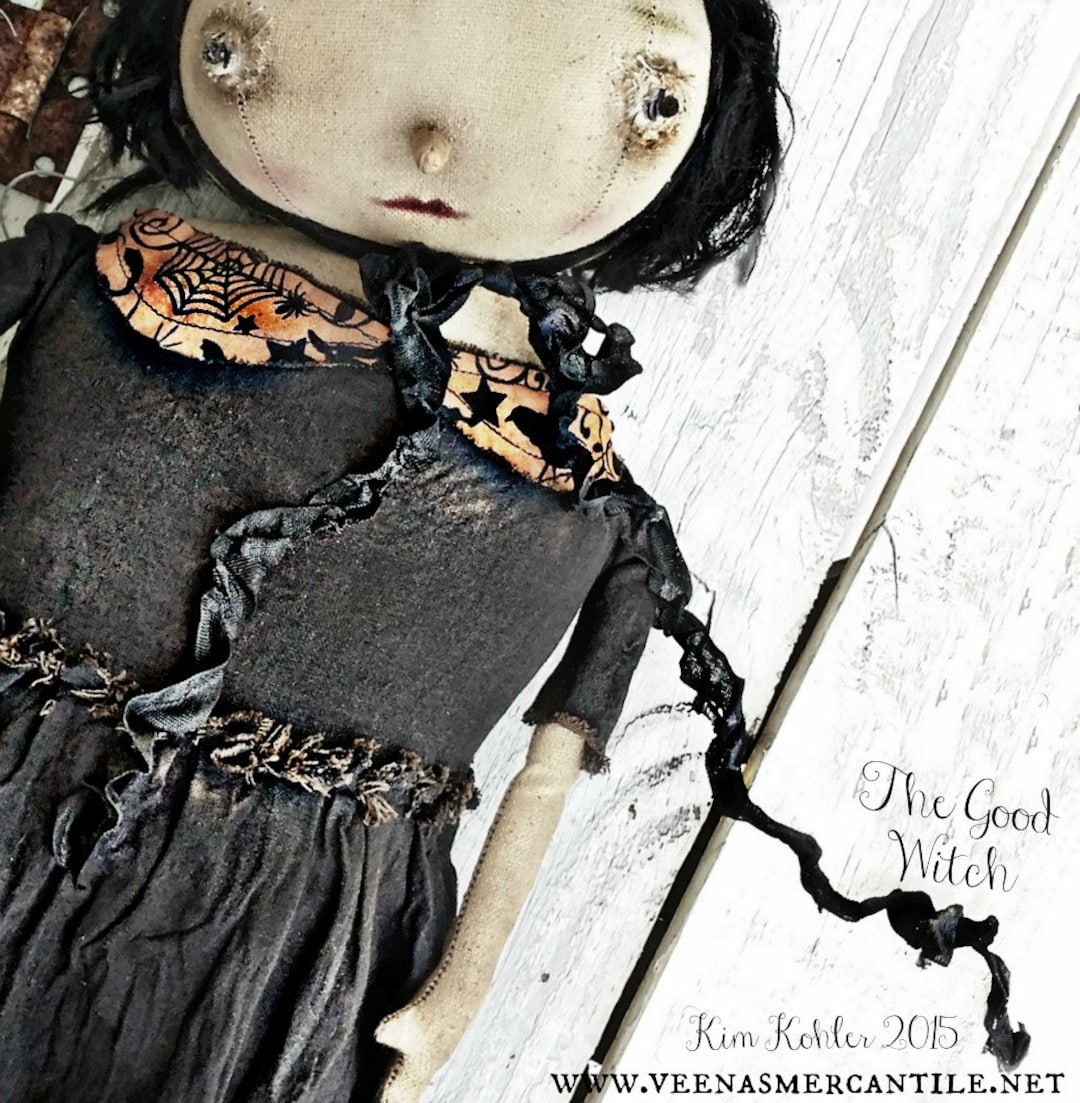 Primitive Good Witch Doll Pattern INSTANT Download Digital Halloween ...