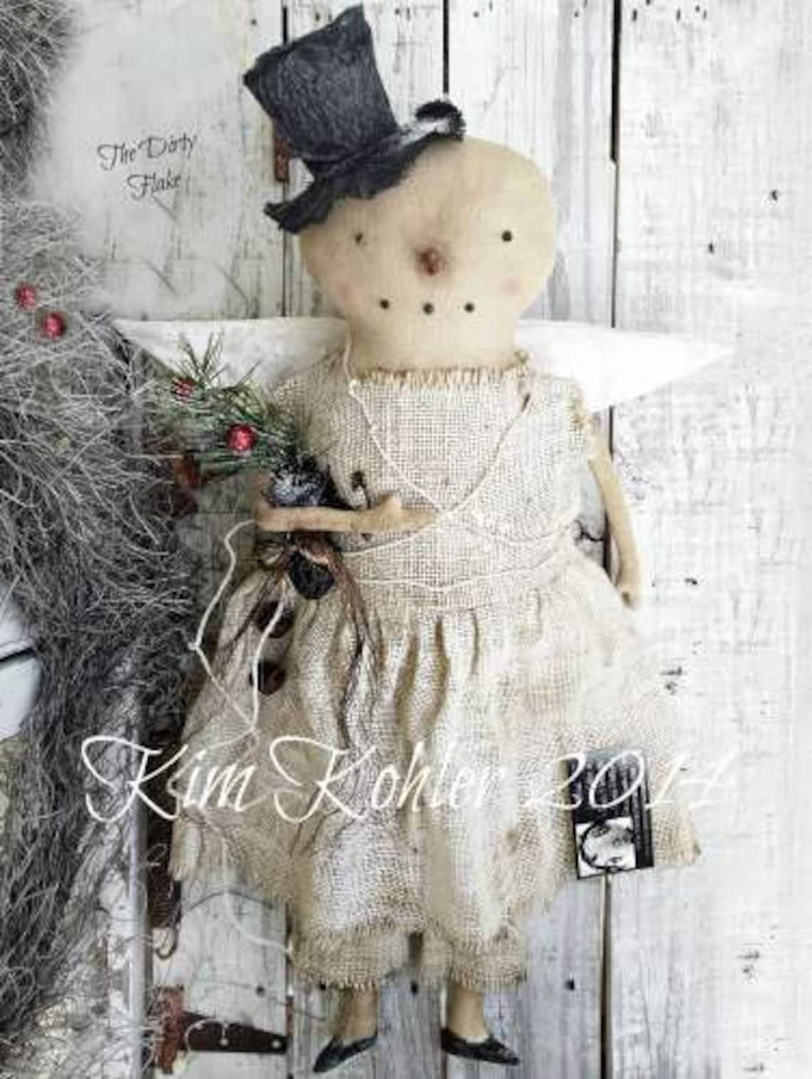 Snowman Doll Pattern PDF Farmhouse Primitive Sewing INSTANT - Etsy