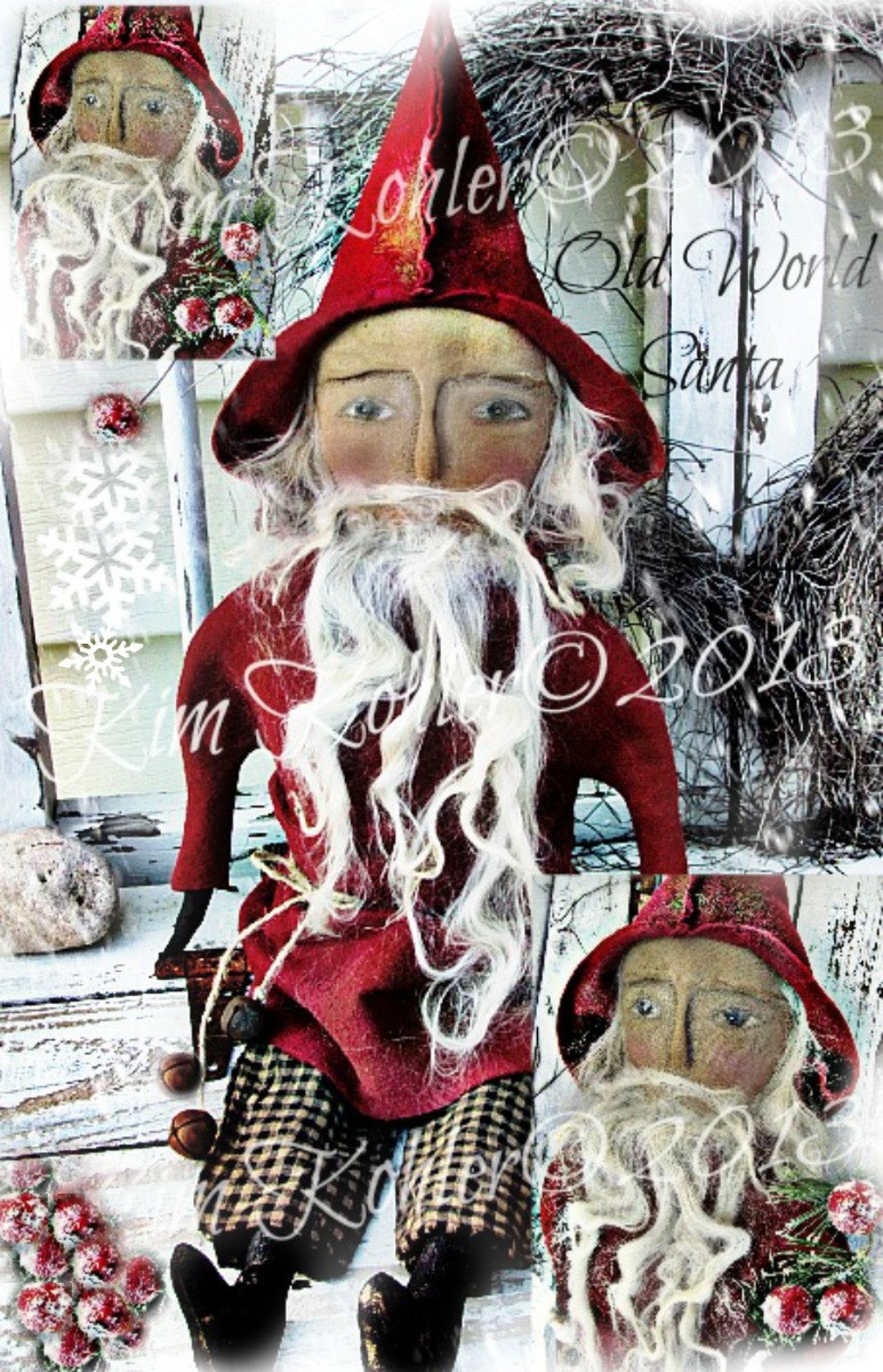 Primitive Santa Doll Pattern Instant Download PDF Old World Folk Art ...