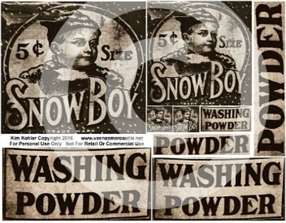 Snow Boy Washing Powder Detergent Laundry Vintage Label - Etsy