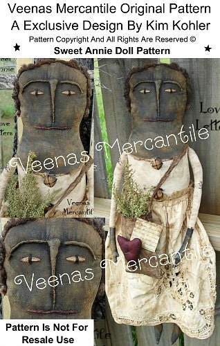 Instant Download Primitive Doll Pattern PDF Valentine Heart - Etsy