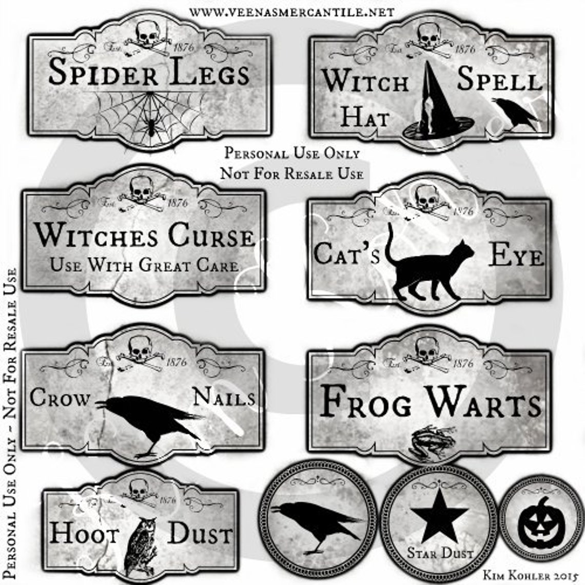 Halloween Primitive Apothecary Labels Bottle Jar Pantry Can - Etsy