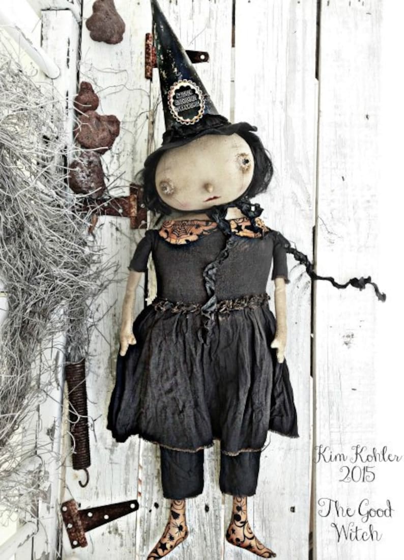 Primitive Good Witch Doll Pattern INSTANT Download Digital Halloween ...