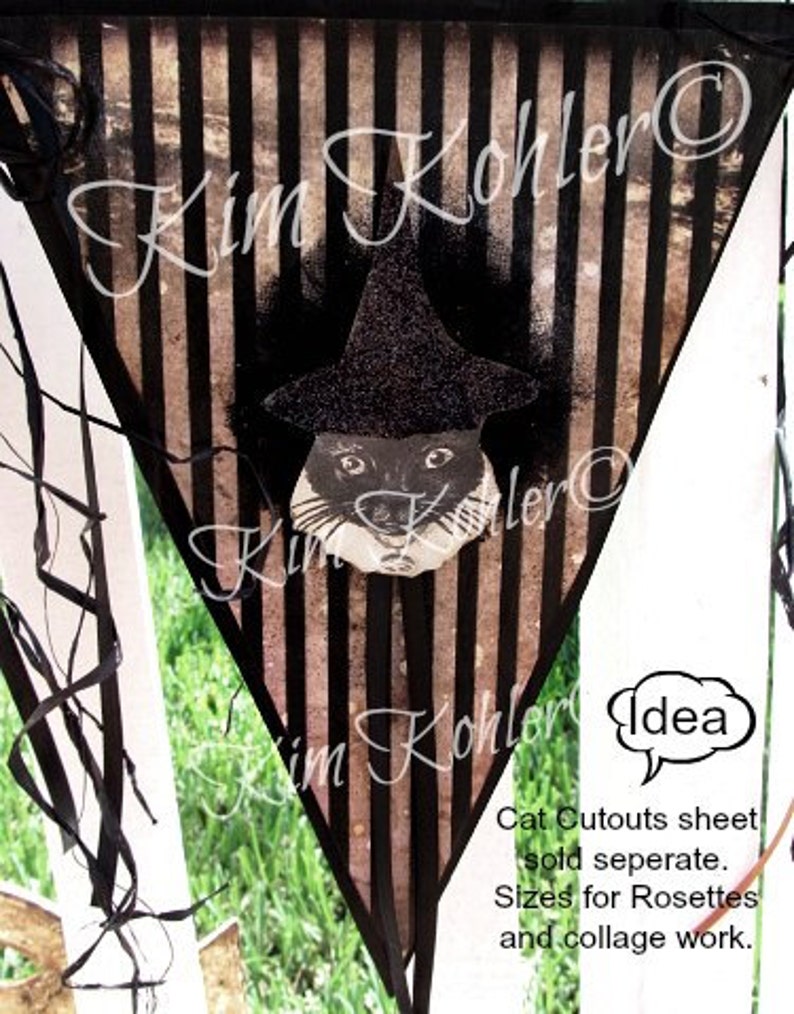 Instant Digital Download Vintage Cat Stripe Dot Orig Altered Art 2 ...