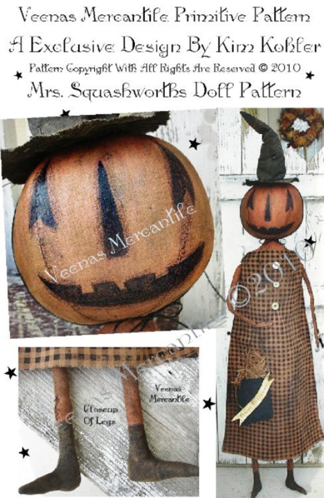 Instant Download Doll Pattern Pumpkin JOL Squashworth's PDF Halloween ...