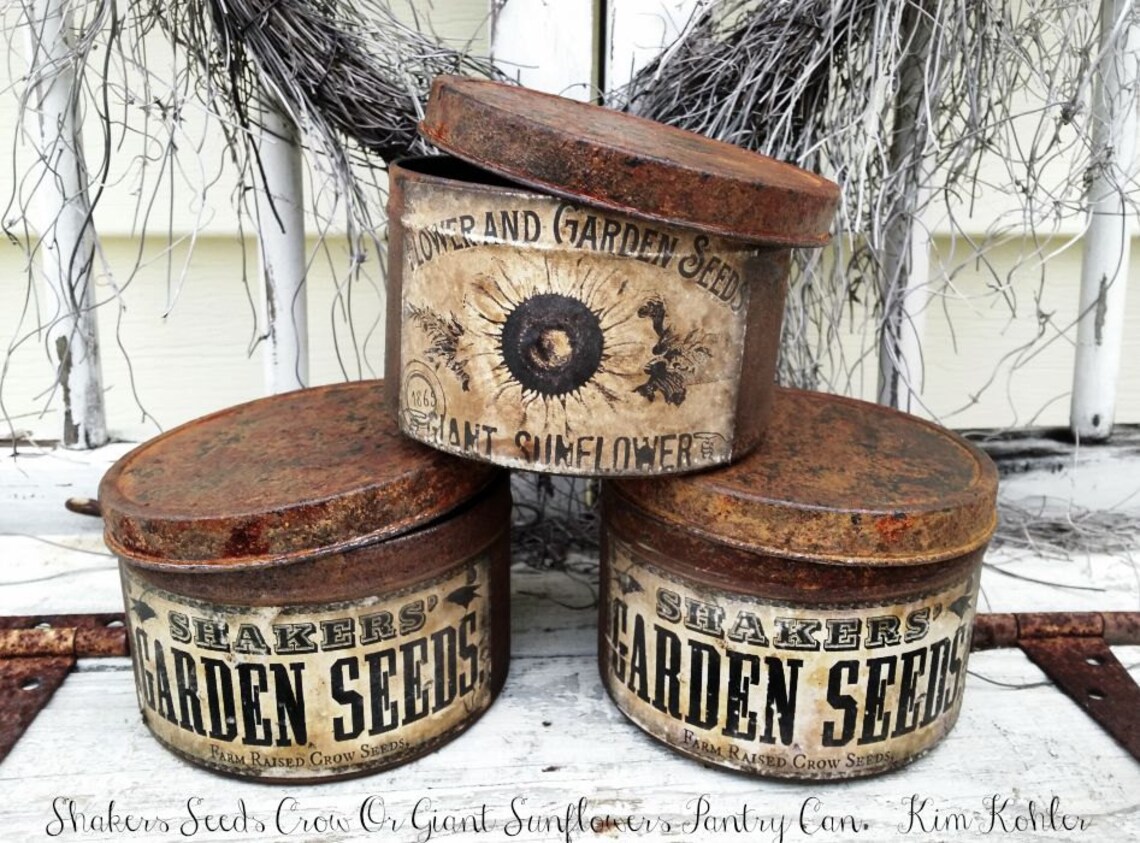 Pantry Vintage Label Crow Seeds Shaker Sunflower Print INSTANT - Etsy