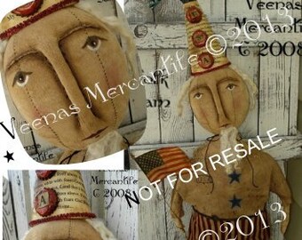 INSTANT Download Americana Primitive Doll Pattern American | Etsy