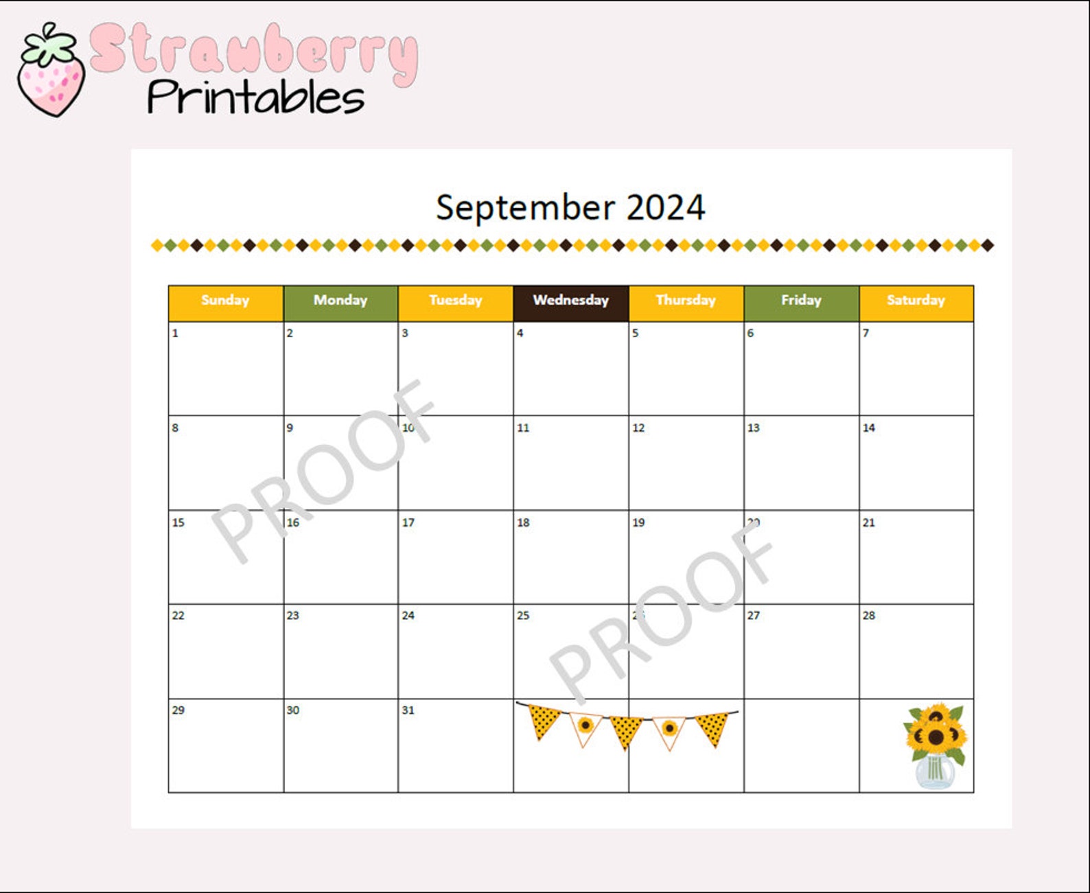 Printable September 2024 Calendar - Etsy UK