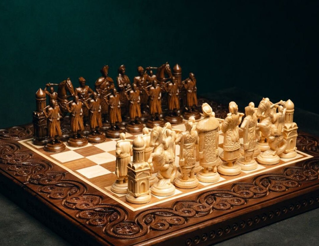 Luxury Handcrafted Wood Chess Set - Elegant Decorative Chess Pieces for ...