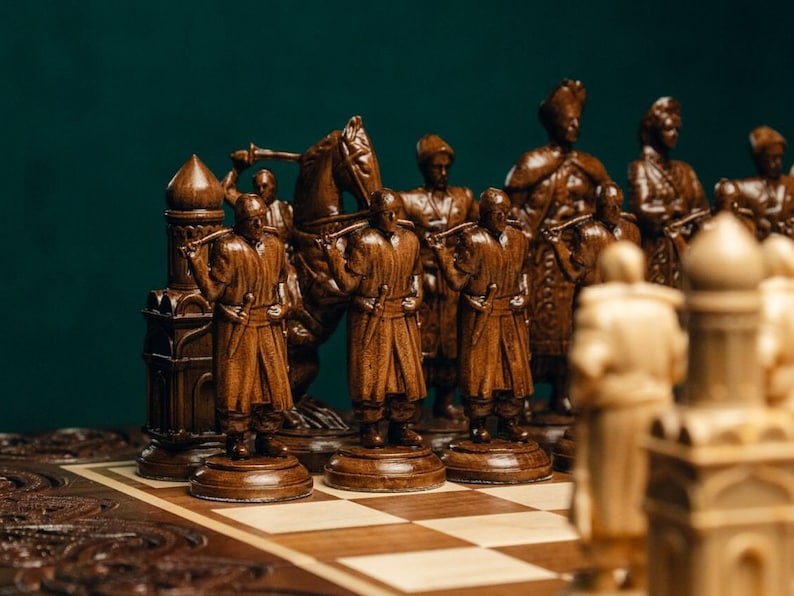 Luxury Handcrafted Wood Chess Set Elegant Decorative Chess Pieces for ...
