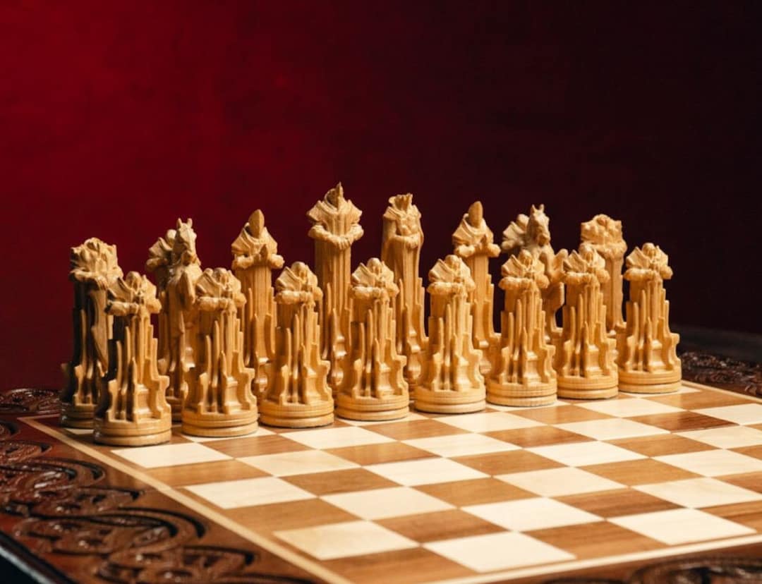 Space Warriors Wooden Chess Pieces | Handmade Chess Set Pieces | Wood ...
