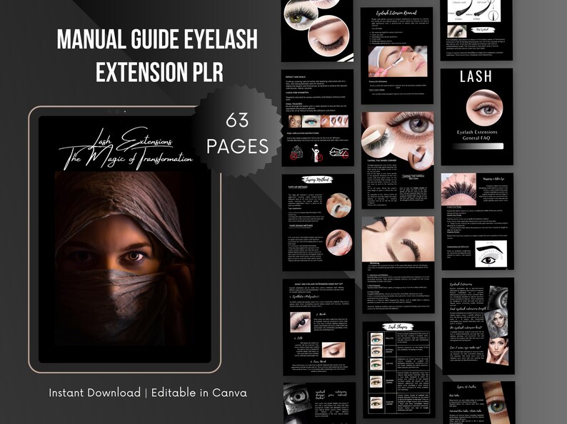 Master Eyelash Extension Training Manual | 63 Pages | Canva Editable ...