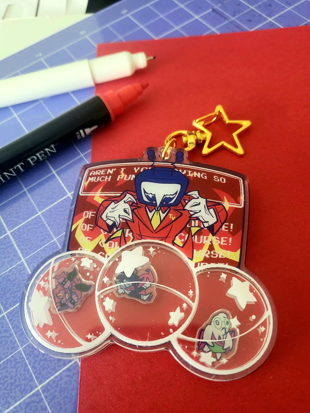 Deltarune 3in Tenna Shaker Keychain (feat. the Fun Gang) - Etsy
