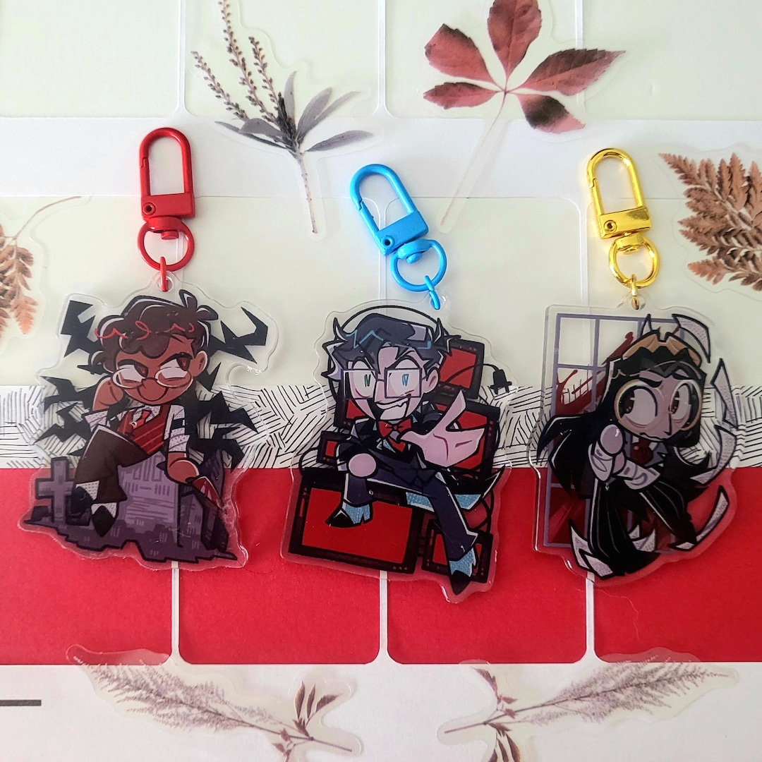 Hazbin Hotel 2.5in Acrylic Keychain: Alastor, Vox/vincent, Pentious ...