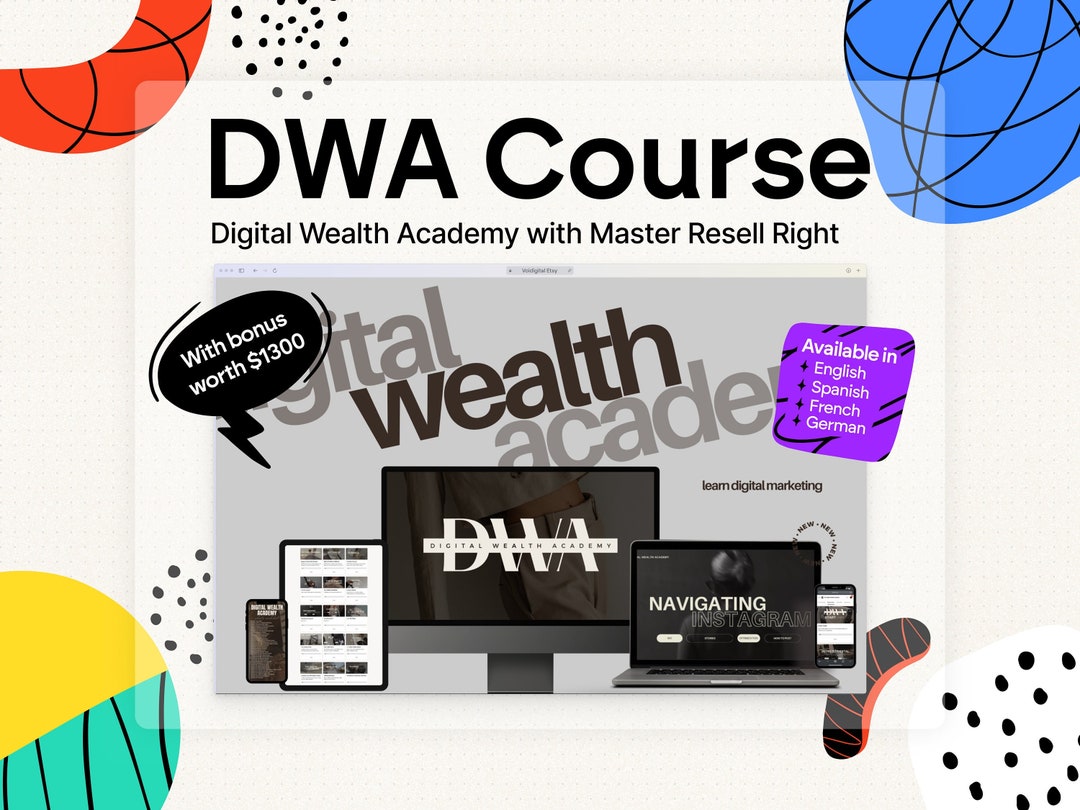 Digital Wealth Academy DWA Full Course Master Resell Rights Inc. Personal Mentorship - Etsy