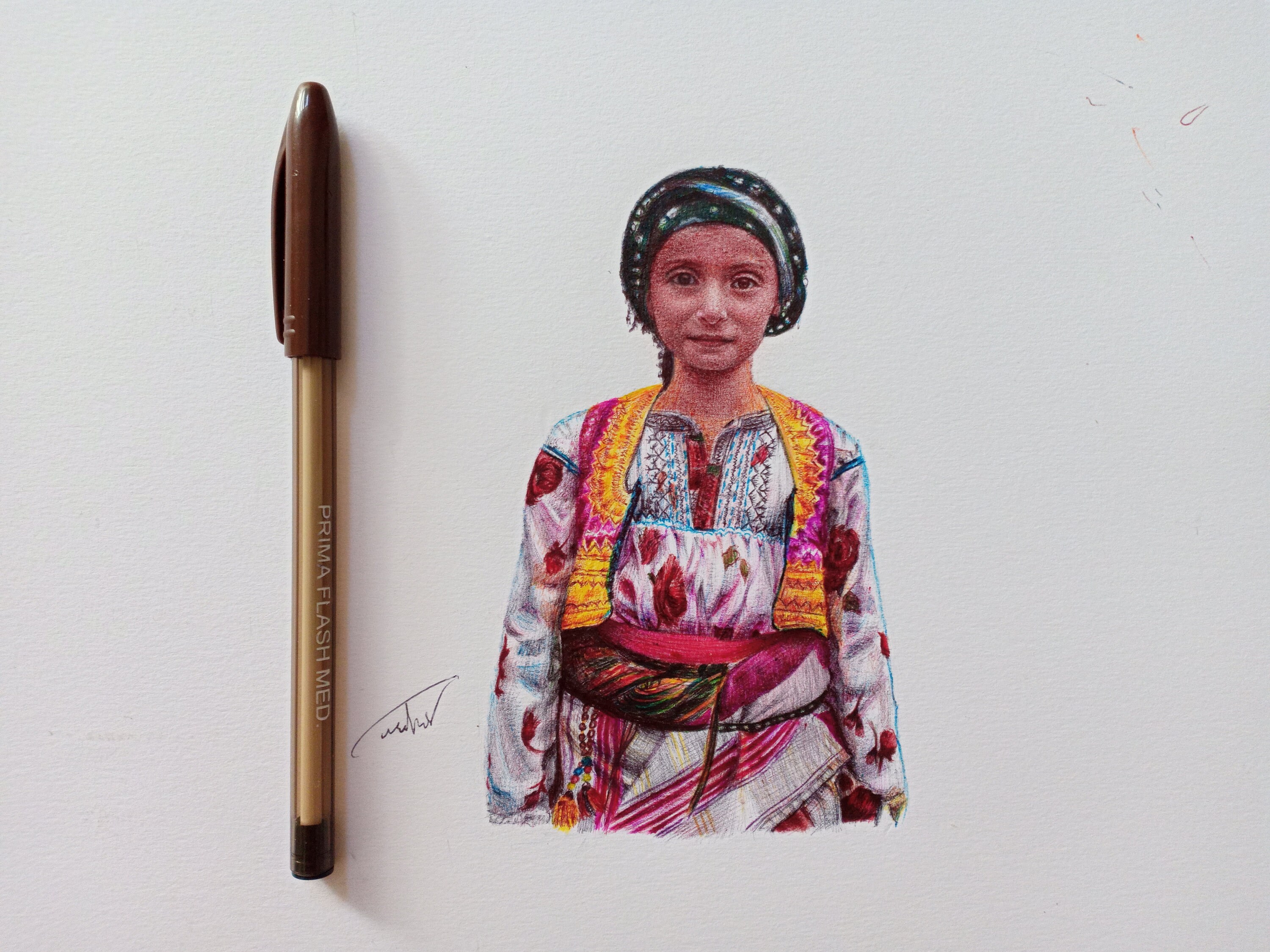 Drawing Portraits With Colored Pens, Portrait Drawing, Drawing Portrait ...
