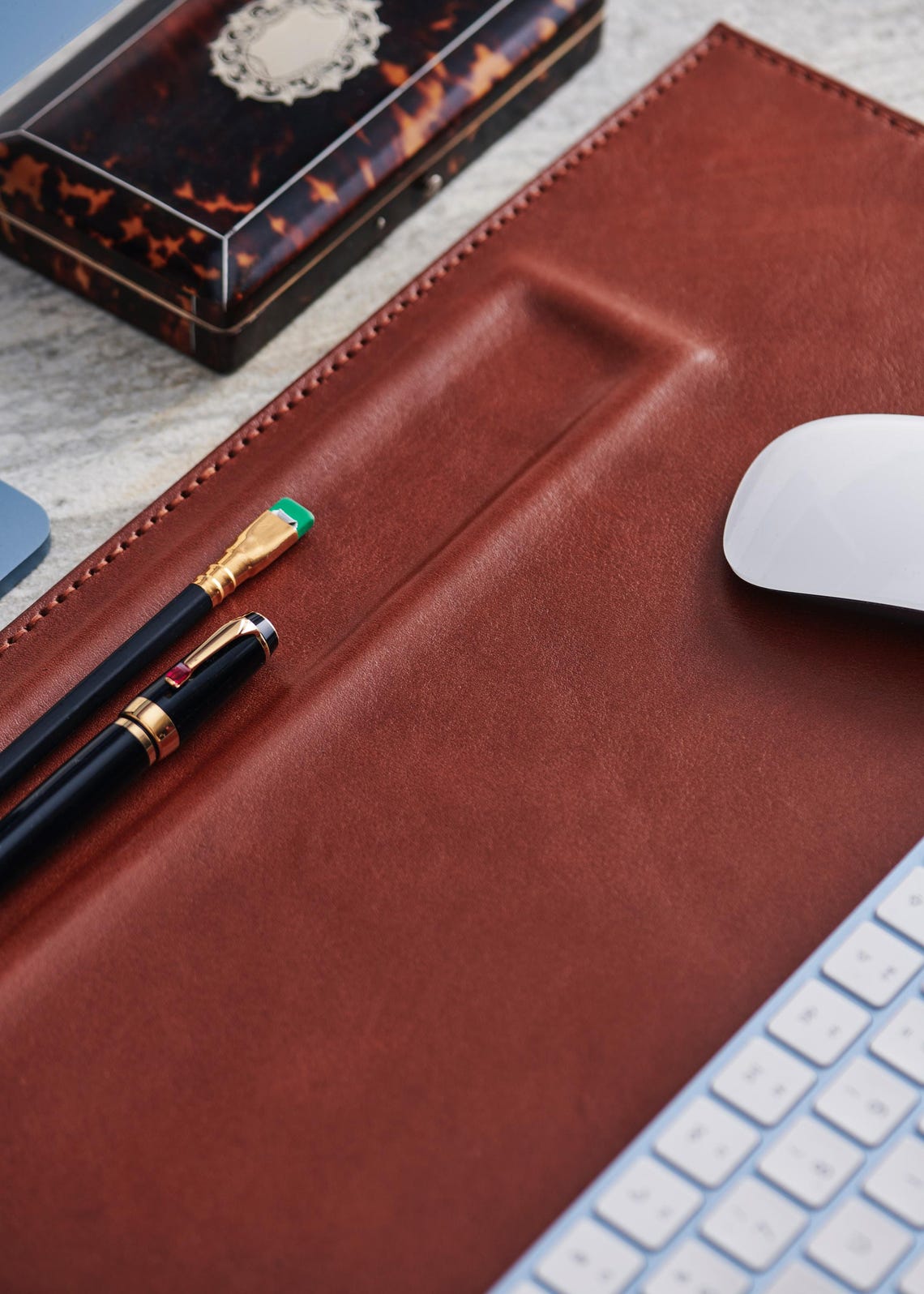 Handmade Genuine Leather Desk Pad – Luxury Leather Writing Mat – Office ...