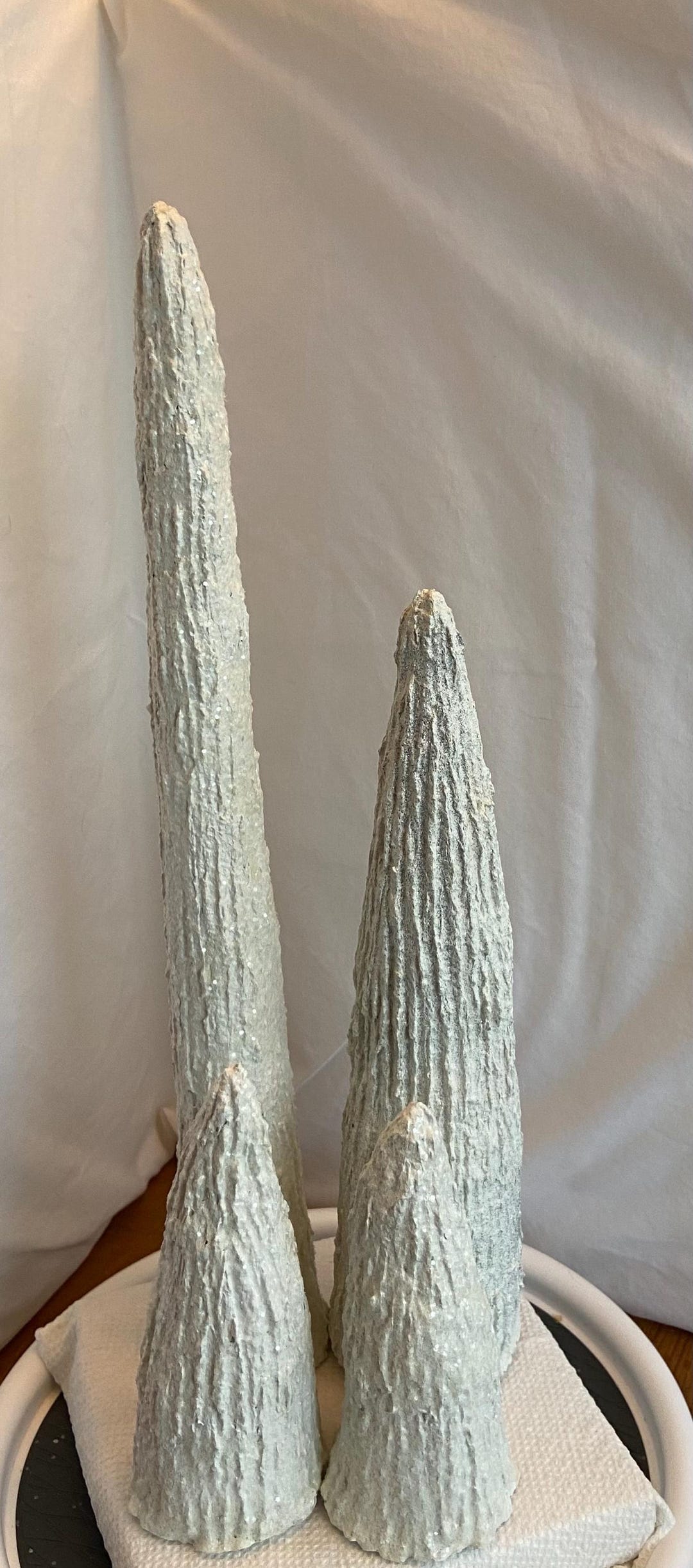 Handmade Paper Mache Snow Trees - Etsy