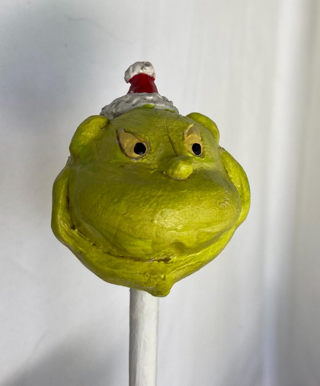 Handmade Paper Mache Grinch Shaker/rattle/noisemaker Folk Art Christmas ...