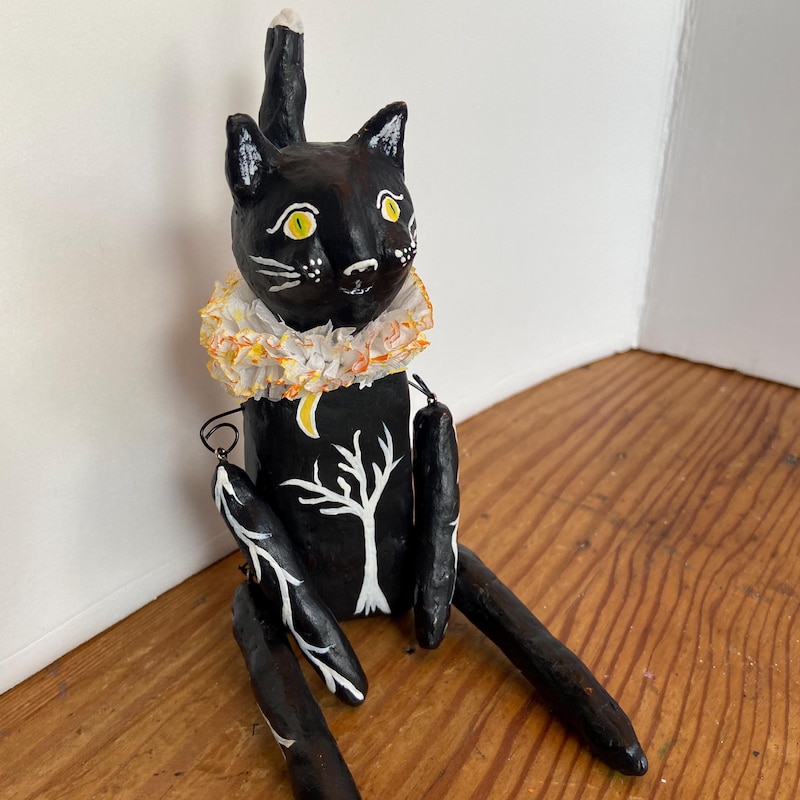 Paper Mache Cat - Etsy