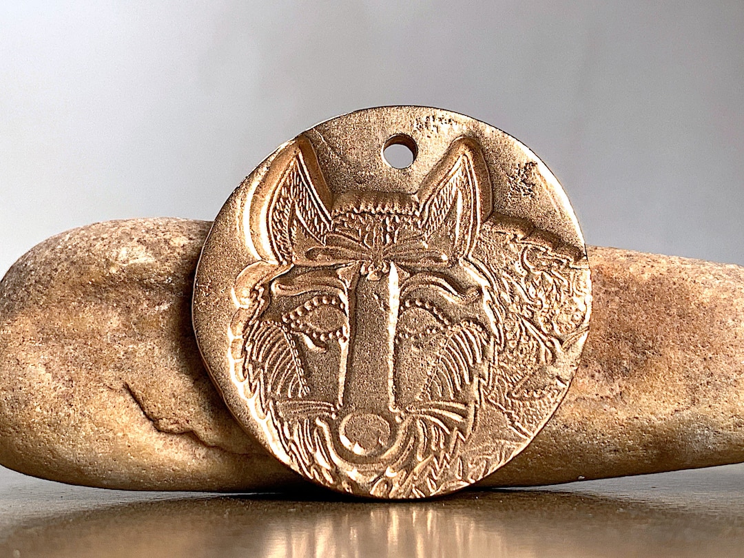Goldie Bronze Metal Clay Large Wolf Medallion for Jewelry Designs or ...
