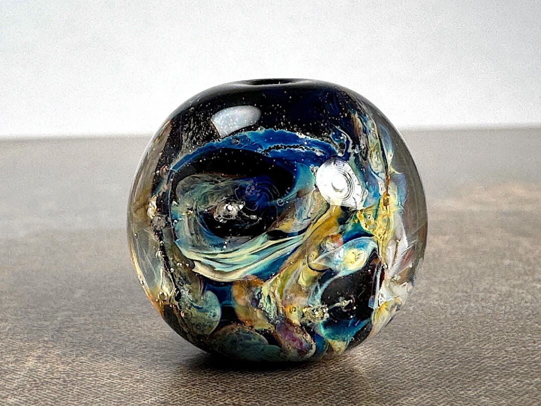 Galaxy Nebula Style Round Lampwork Glass Bead for Jewelry Designs ...