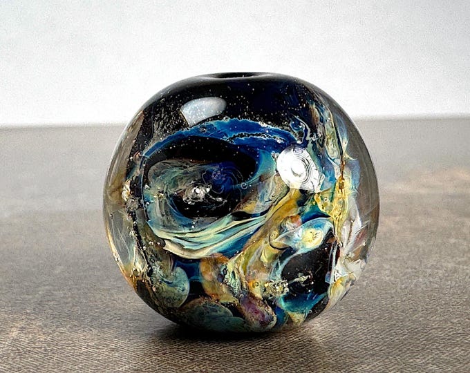 Galaxy Nebula Style Round Lampwork Glass Bead for Jewelry Designs ...