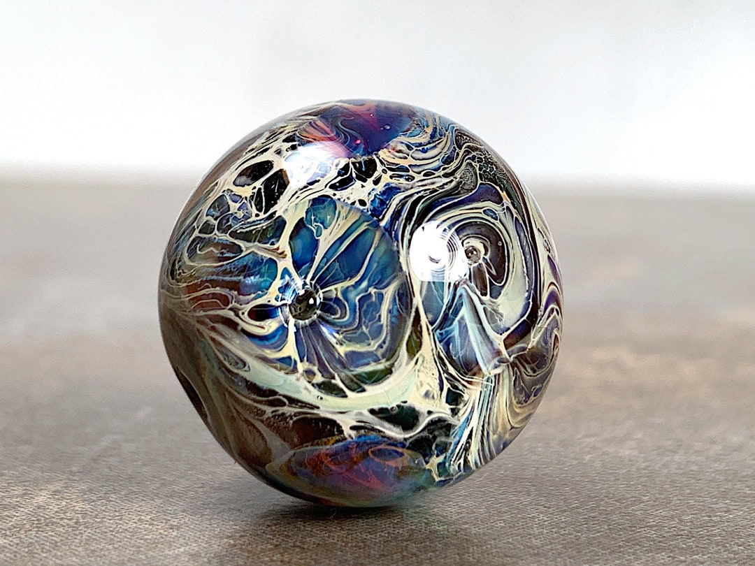 Chunky Round Art Glass Bead for Jewelry Designs in Swirled Multi Colors ...