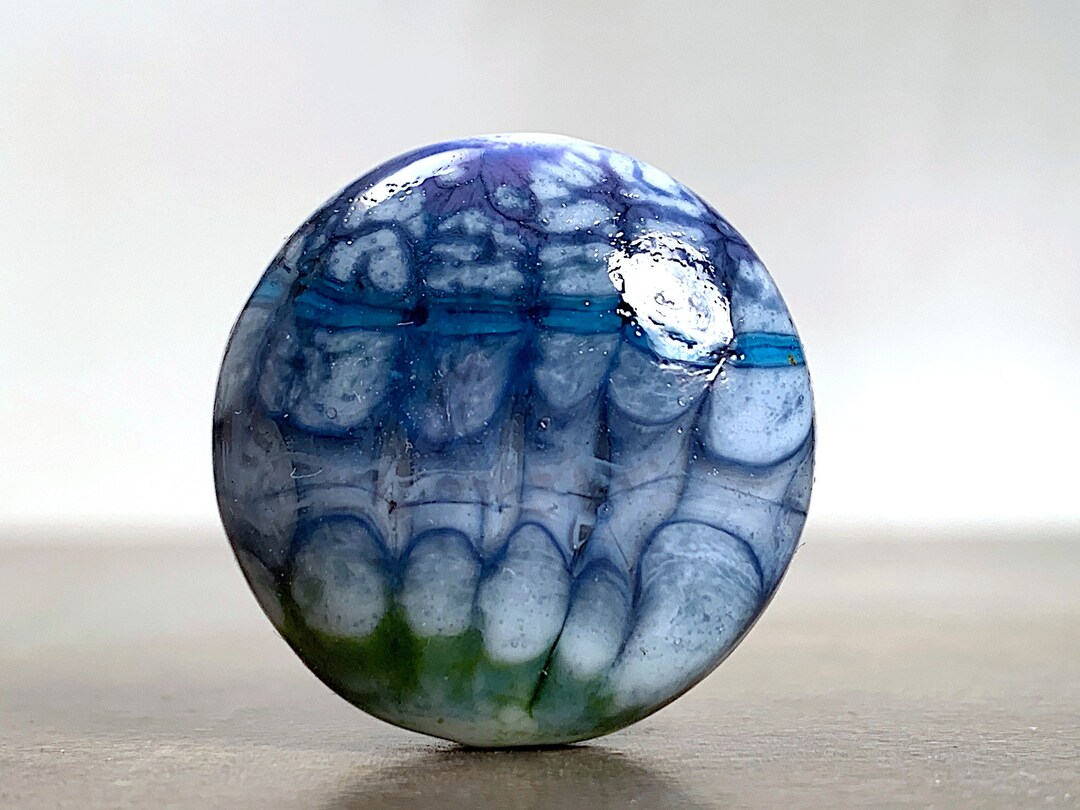 Lampwork Glass Focal Bead for Jewelry Designs Lentil Shape - Etsy