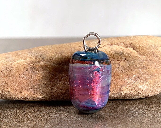 Dichroic Glass Pendant Eye of the Creature Boro Glass Bead Necklace by ...