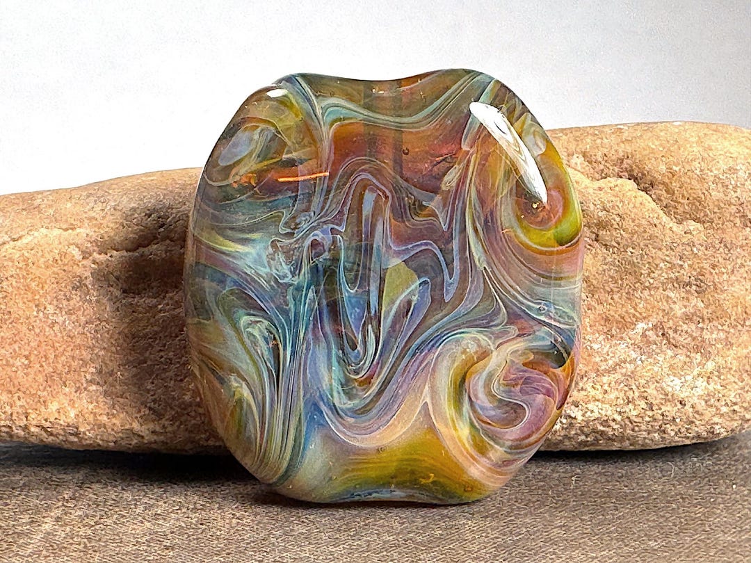 One of a Kind Borosilicate Glass Tabular Lampwork Focal Bead in ...