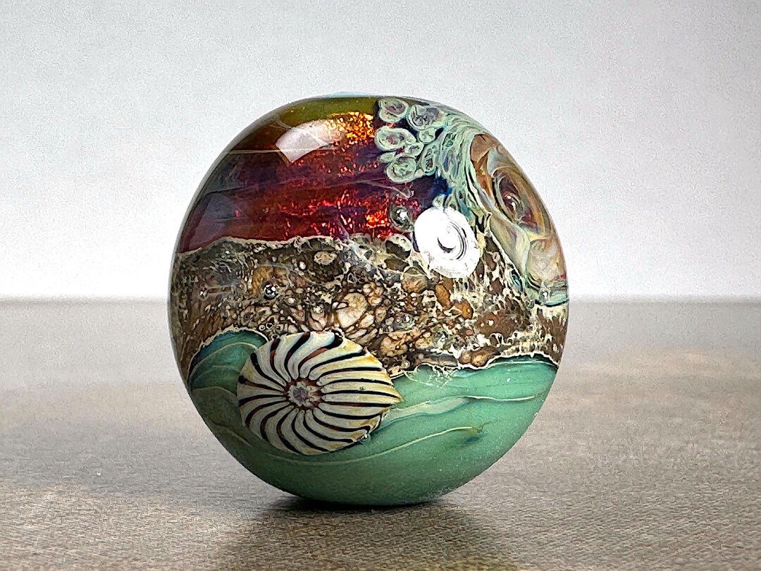 Art Glass Focal Bead for Jewelry Designs, Fire Opal Series With Murrini ...