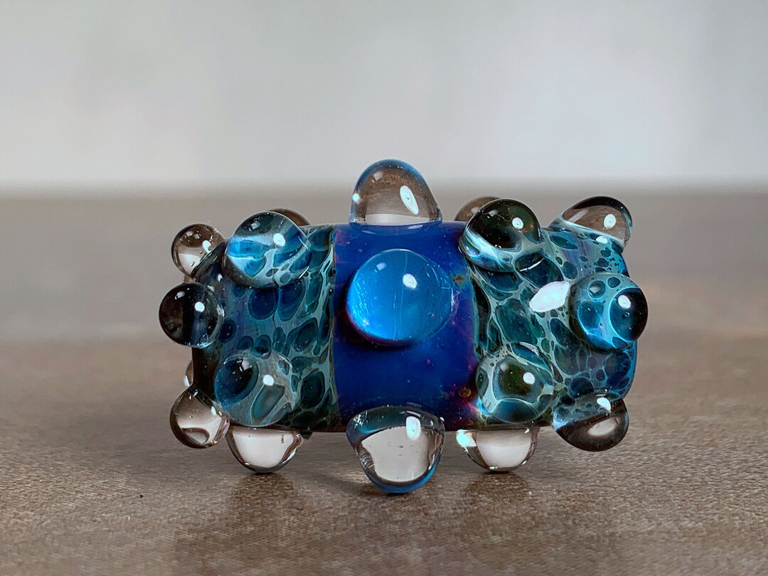 Borosilicate Glass Lampwork Focal Bead for Jewelry Designs, Boro Dot ...
