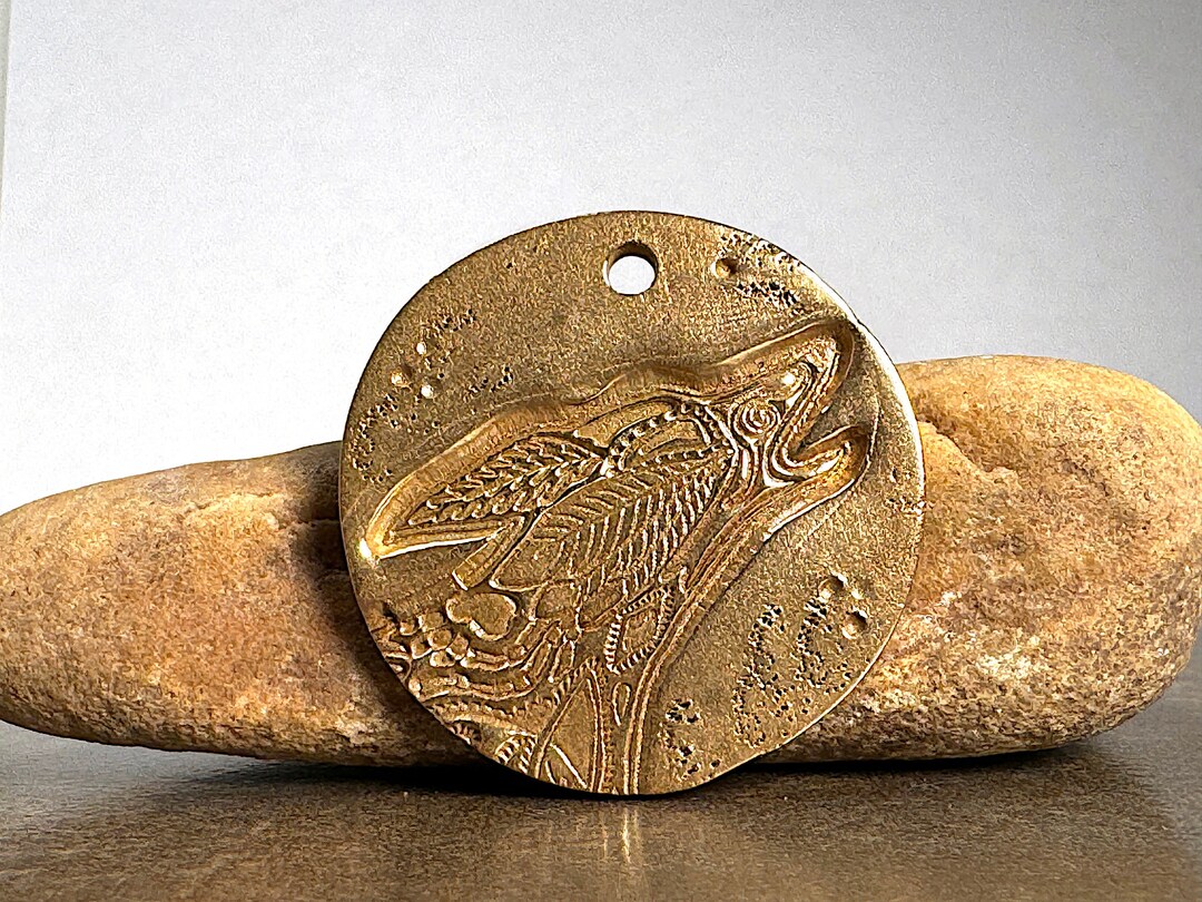 Rustic Bronze Metal Clay Coyote Medallion Pendant, Animal Spirit Totem ...