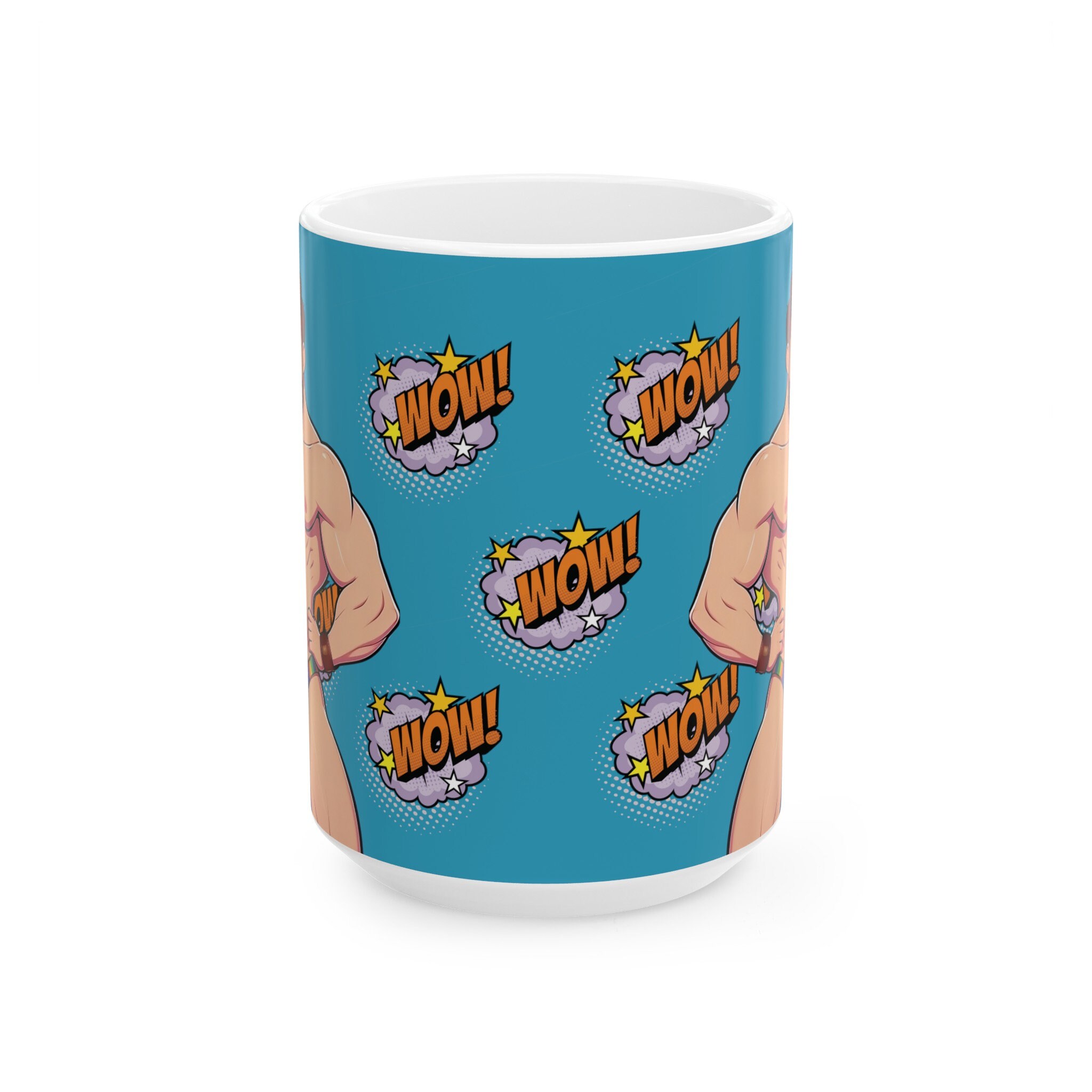 LGBT + Pride 2024 Comic Book Gay Super Hero Pin up "mug Studs" Coffee ...